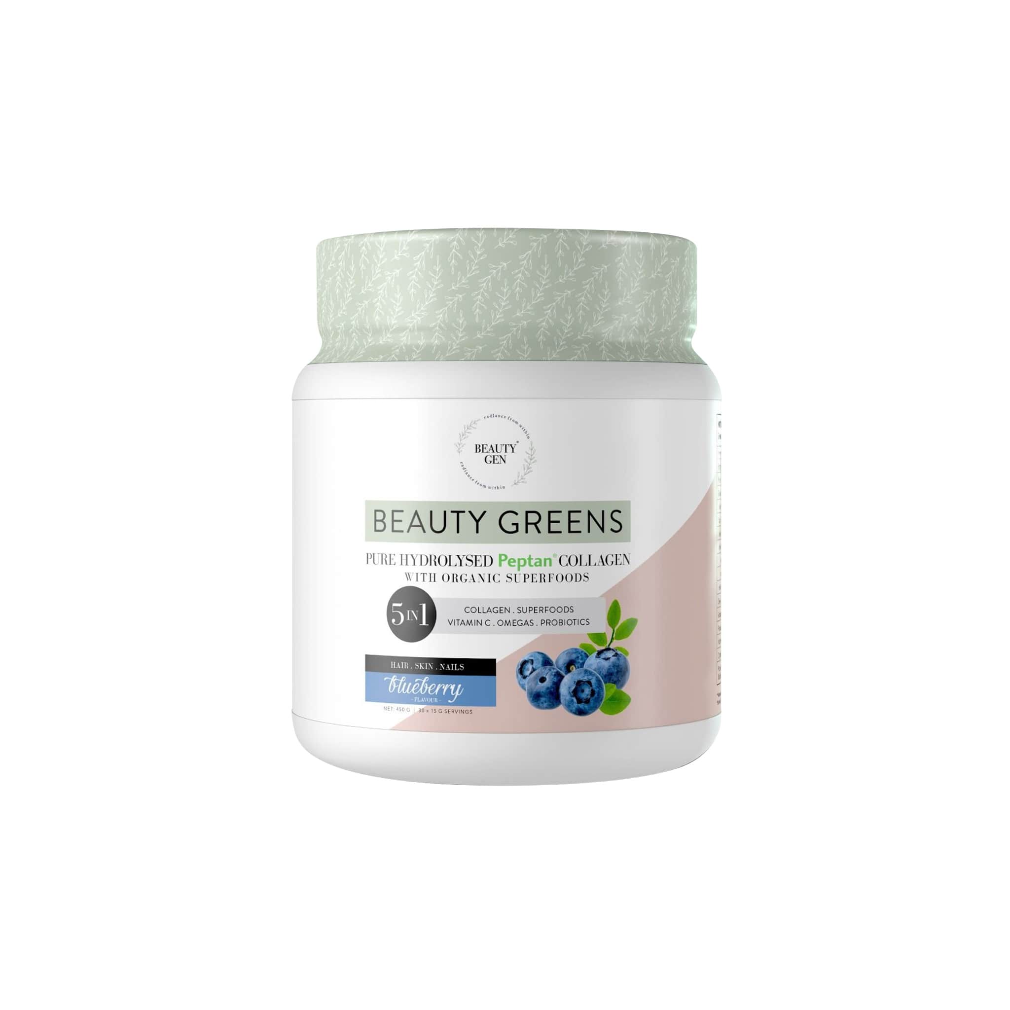 Beauty Gen Beauty Greens Blueberry 450g | Retail Box - retailbox.co.za